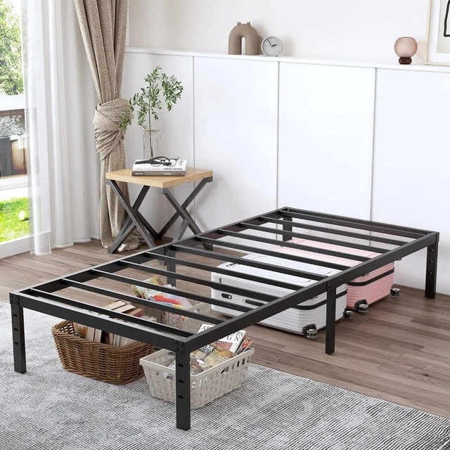 45.7CM QUICK LOCK Metal Bed Frame Single/Double/King, 5-minute Assembly ...