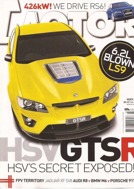 MOTOR MAR 08 HSV GTSR Jag XF SV8 Audi RS6 M6 R8 BMW Porsche 911 $13.95 ...