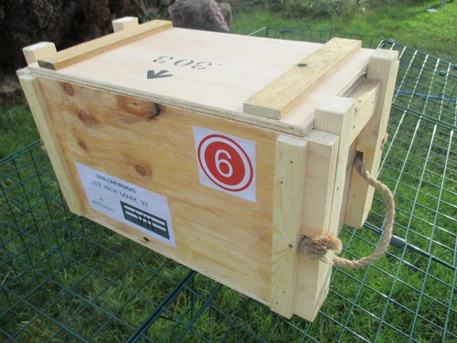 REPRO WW2 BRITISH 303 Wooden Ammo Crate Box Empty Reenactment Munition ...