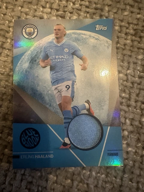 ERLING HAALAND MANCHESTER City Player Worn Relic 2024 Topps Blue Moon ...