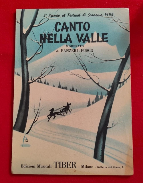 SPARTITO MUSICALE CANTO NELLA VALLE di Panzeri / Fusco ( Festival ...
