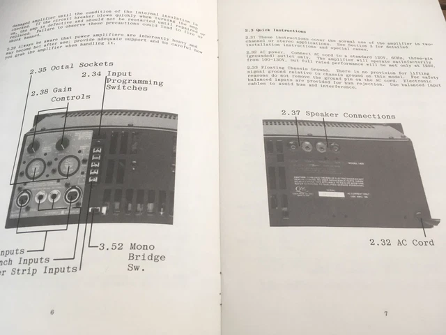 OPERATIN MANUAL SCHEMAS diagram QSC 1200 1400 1700 Serie 0ne amplifier ...
