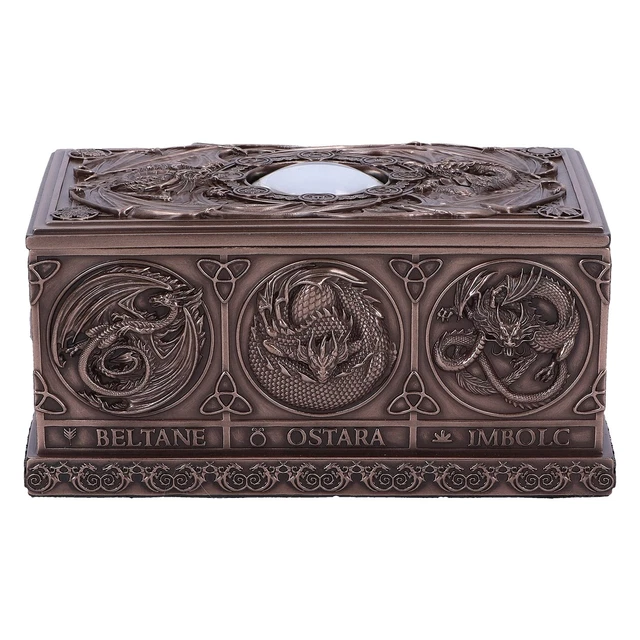 NEMESIS NOW DRAGONS of the Sabbats Tarot Box 14.5cm, Resin, Bronze ...