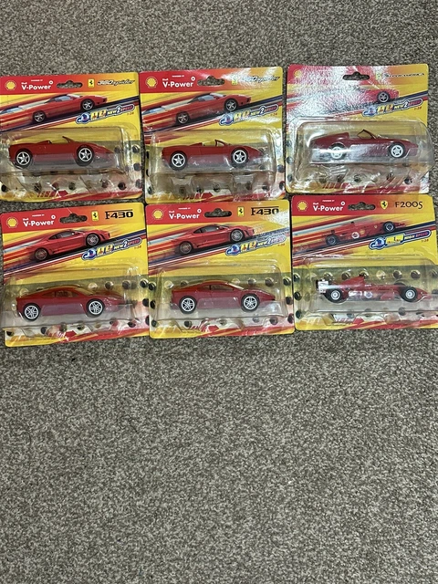 SHELL V-POWER PROMOTION 2006 1:38 scale metal Ferrari collection 6 Cars ...