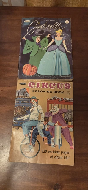 VTG 1965 WHITMAN Walt Disneys CINDERELLA Coloring Book Collectible 1966 ...