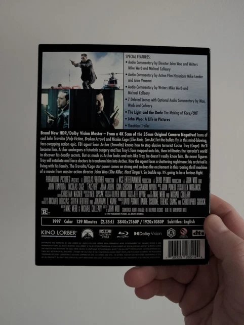 FACE/OFF 4KUHD BLU-RAY Starring John Travolta, Nicholas Cage, US Import ...