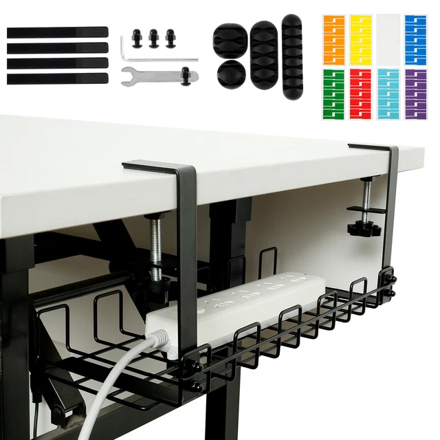 UNDER DESK CABLE Management Tray Wire Organizer Cord Basket Rack Home ...