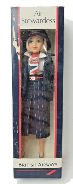 VINTAGE REXARD BRITISH Airways Cabin Crew Stewardess Doll in Original ...