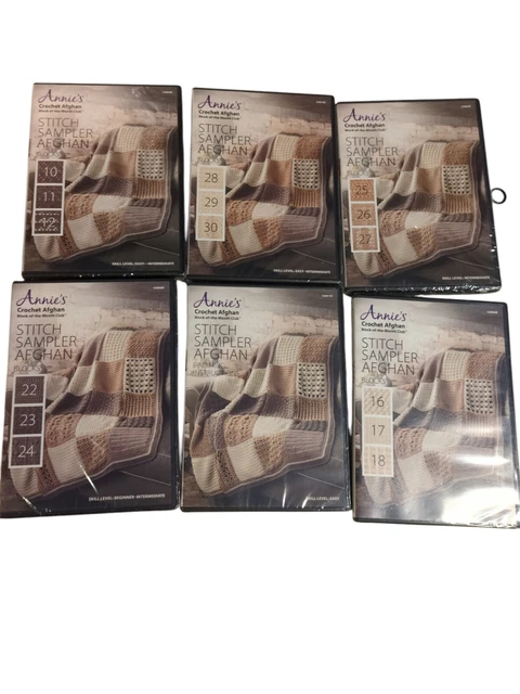 LOT OF 6 Annie’s Crochet Afghan Stitch Sampler DVDs BRAND NEW Sealed ...