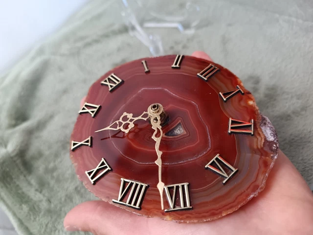 VINTAGE JAPANESE AGATE Slice Mini Wall Clock 1970s EUR 15,00 - PicClick FR