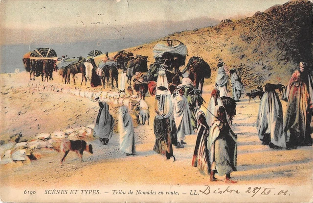 CPA ALGERIE SCENES Et Types Tribu De Nomades En Route £3.52 - PicClick UK