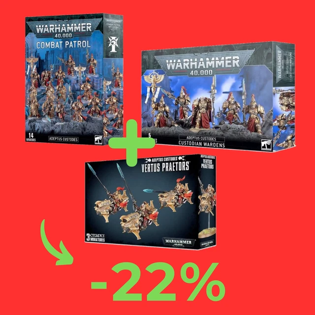 22% OFF BUNDLE DEAL Warhammer 40k ADEPTUS CUSTODES Starter Army 1000pts ...