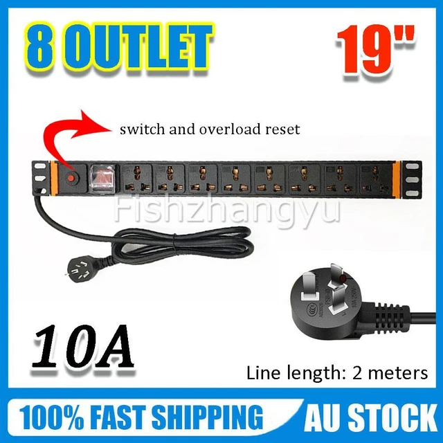 8 WAY POWER Distribution Unit PDU Server Rack Mount 1RU 19" - Black $37.21 - PicClick AU