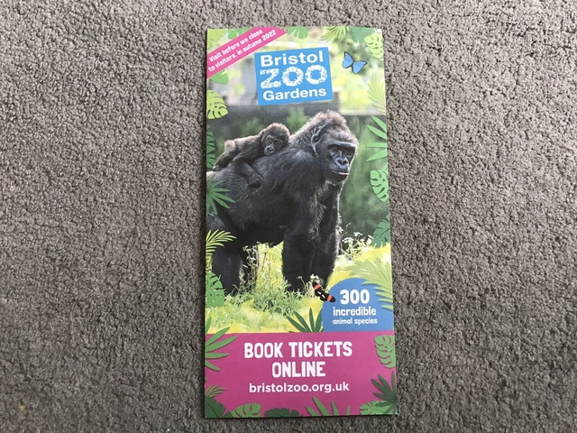BRISTOL ZOO GARDENS Foldable Flyer, Leaflet. 2022 The Year It Closed £ ...