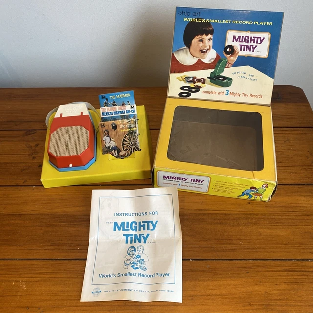 RARE 60’S MIGHTY Tiny Record Player Original Box Instructions 3 Records £195.00 - PicClick UK