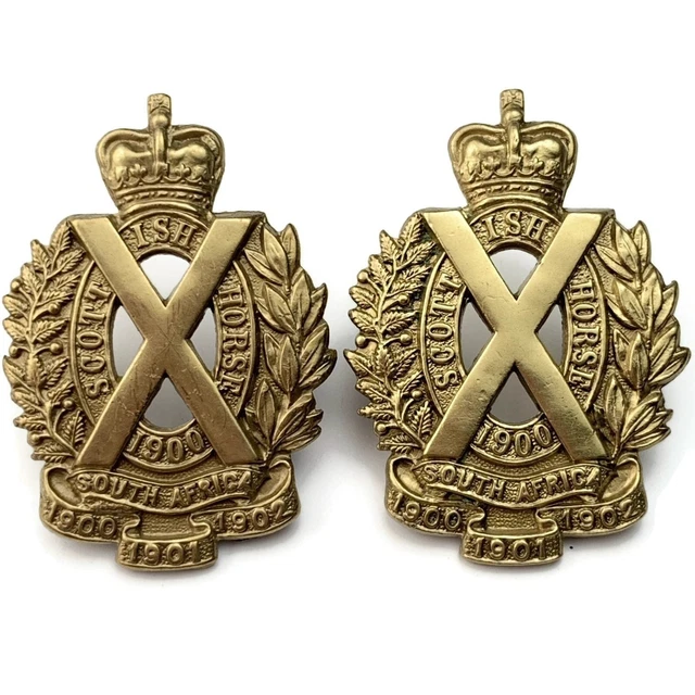 ORIGINAL SCOTTISH HORSE Regiment Collar Badge PAIR £44.99 - PicClick UK