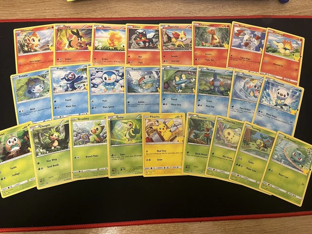 25TH ANNIVERSARY MCDONALDS Complete Non-Holo Set 25/25 MINT/NM Pokemon ...