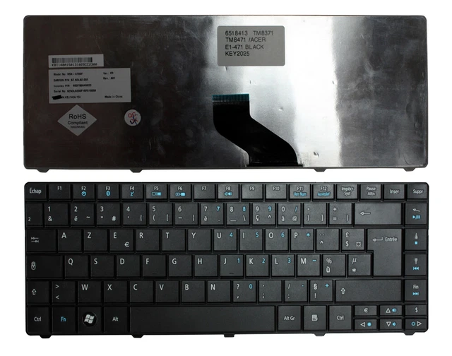 LAYOUT FRANÇAISE NOIR Clavier Pour Acer TravelMate 8371-733G32n EUR 73 ...