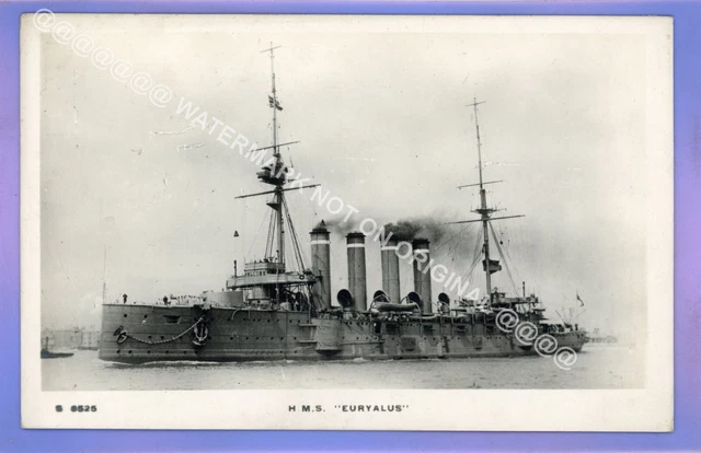 WW1 WAR BRITISH Navy Ship Hms Euryalus Armoured Cruiser Rp Real Photo Postcard £2.99 - PicClick UK
