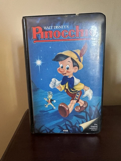 PINOCCHIO 1985 VHS Walt Disney Early Black Diamond Padded Clamshell ...