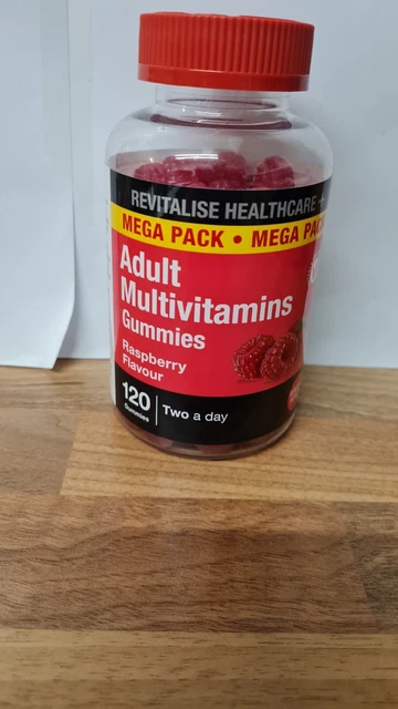 ADULT MULTIVITAMIN GUMMIES 120s Raspberry Mega Pack By Revitalise ...