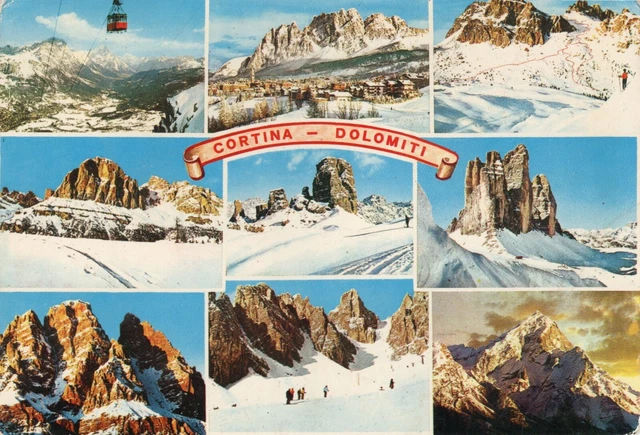 CARTOLINA ITALIA 1973 BELLUNO DOLOMITI CORTINA D'AMPEZZO VEDUTINE ITALY ...
