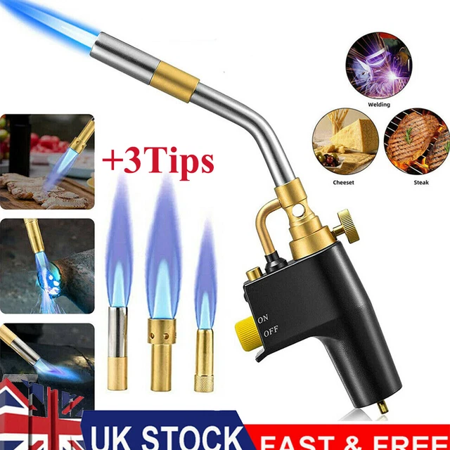 PROPANE MAPP BLOW Torch Welding Soldering Brazing Gas Plumbing 3 Nozzle ...