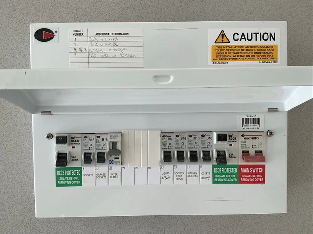 10 WAY 100A Isolator duel RCD Metal Clad Consumer Unit 18Edition £31.92 ...
