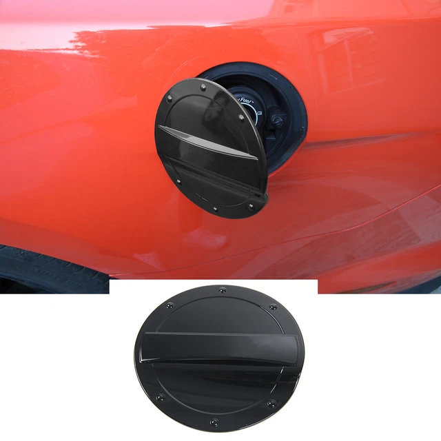 BLACK FUEL FILLER Door Gas Tank Cap Cover Accessories for Ford Mustang ...