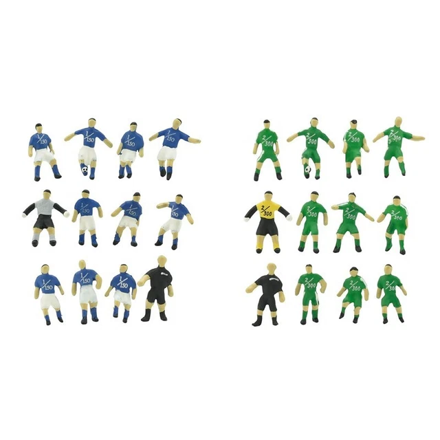 N GAUGE TWO Football Teams with Goalkeepers and Referees 24 Figures ...