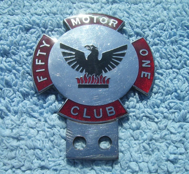 VINTAGE 1950S FIFTY ONE MOTOR CLUB CAR BADGE ~CROYDON PHOENIX FROM ...