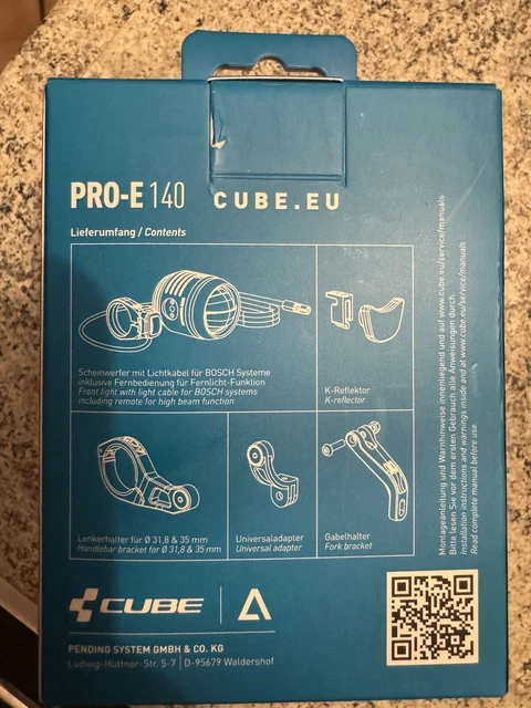 CUBE ACID PRO-E 140 High Beam BES3 E-Bike Frontlicht-Schwarz neu in ...