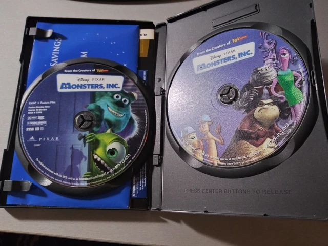 MONSTERS, INC. 2-DISC Collector's Edition DVD PIXAR, Billy Crystal ...