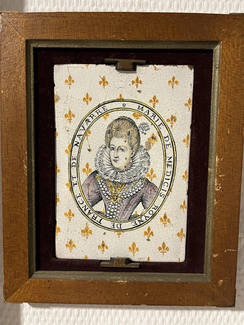 1600 MARIE DE MÉDICIS ROYNE DE NAVARRE faïence du mariage avec HENRY ...