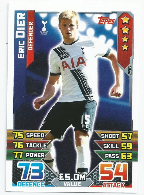 2015 / 2016 EPL Match Attax Base Card (296) Eric DIER Tottenham EUR 0 ...