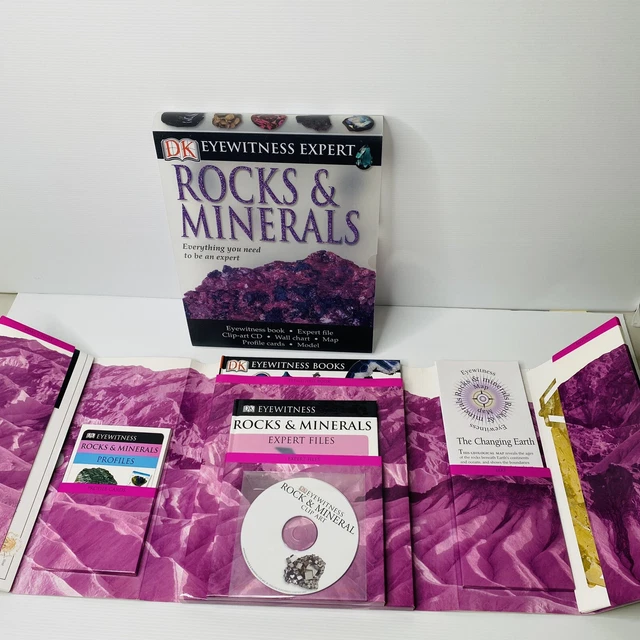 DK ROCKS & Minerals Expert Eyewitness Book CD Wall-chart Map Cards ...
