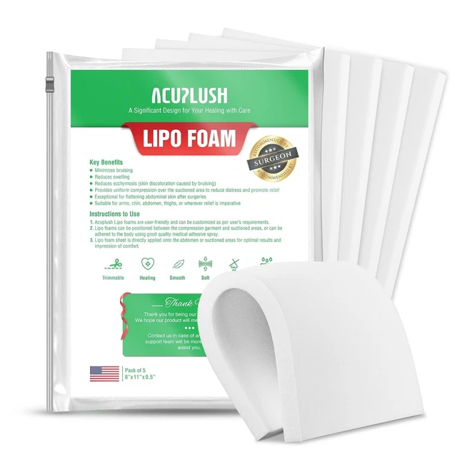 5 PACK LIPO Foam Pads - Post Surgery Ab Board for Liposuction Recovery ...