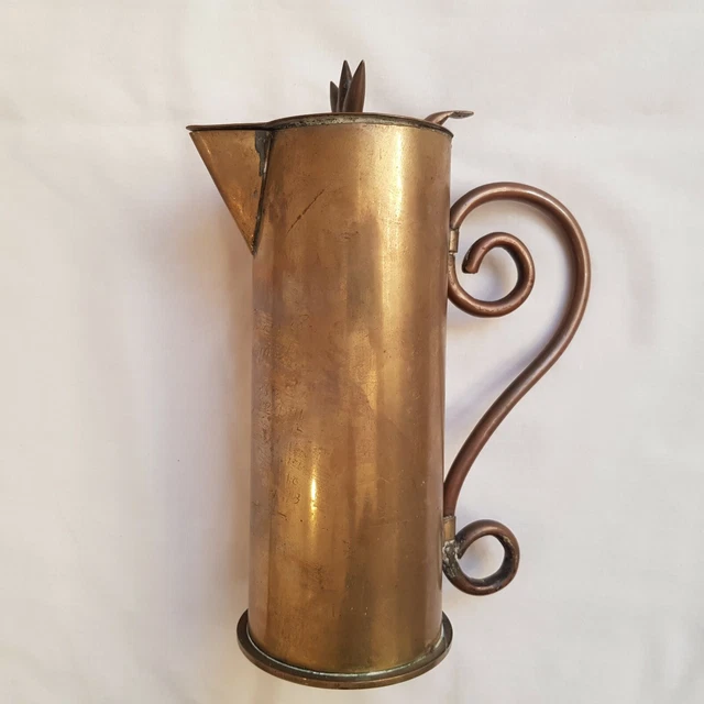 ANTIQUE TRENCH ART Pot World War One WW1 c1915 handmade shell case ...