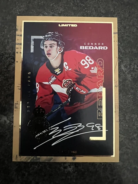 CONNOR BEDARD GOLD limited edition Regina pats signed card $400.00 ...