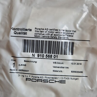 GENUINE AUDI, VW, Seat Oil Sump Control Valve O-Ring Seal N91056801 £5. ...