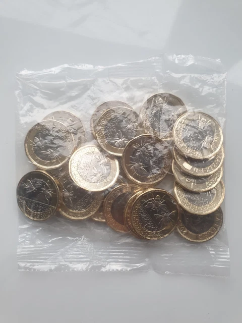 2025 KING CHARLES Third Bee S One Pound Coin. Full Bag Of 20 Coins £156 ...
