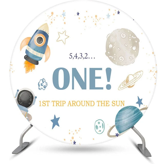 ROCKET PLANETS BOYS 1st Round Birthday Backdrop $36.09 - PicClick AU