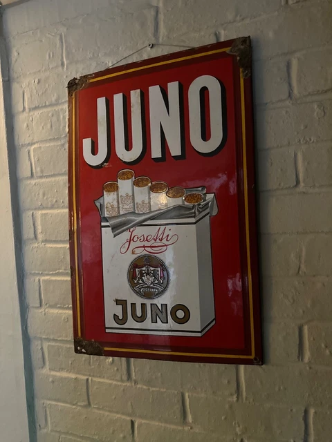RARE VINTAGE JUNO Original Enamel advertisement sign £195.00 - PicClick UK