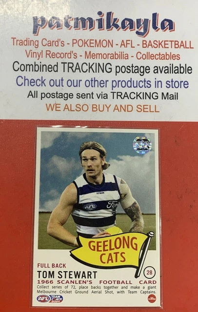 2024 AFL TEAMCOACH RETRO SCANLENS 1966 RARE CHASE CARD #28 Tom STEWART ...