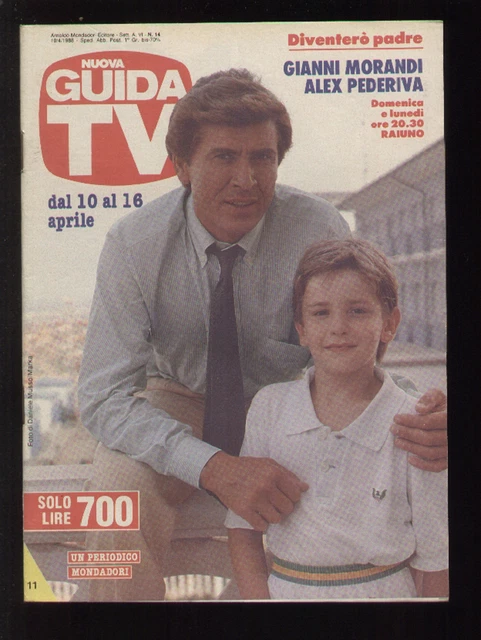 GUIDA TV MONDADORI 14/1988 Gianni Morandi Alex Pederiva Programmi Tv ...