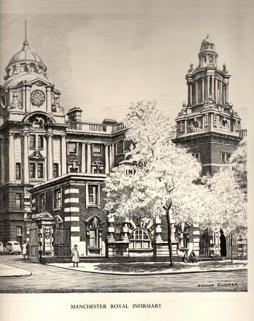 MANCHESTER ROYAL INFIRMARY - Disegno a matita dopo GRAHAM CLILVERD ...