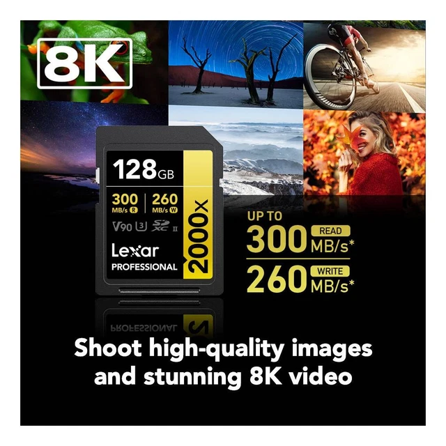 LEXAR 128GB CARD SDXC UHS-II 2000X Gold V90 £122.35 - PicClick UK