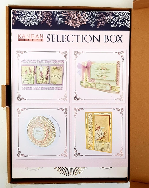 KANBAN GOLD FESTIVE Selection Box Card making kit. Toppers/Parchment ...