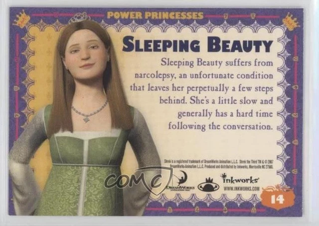 2007 INKWORKS SHREK the Third Power Princesses Sleeping Beauty #14 0nr3 ...