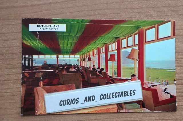 BUTLIN'S AYR - A Quiet Lounge Butlin's Real Photo Postcard A4 posted ...